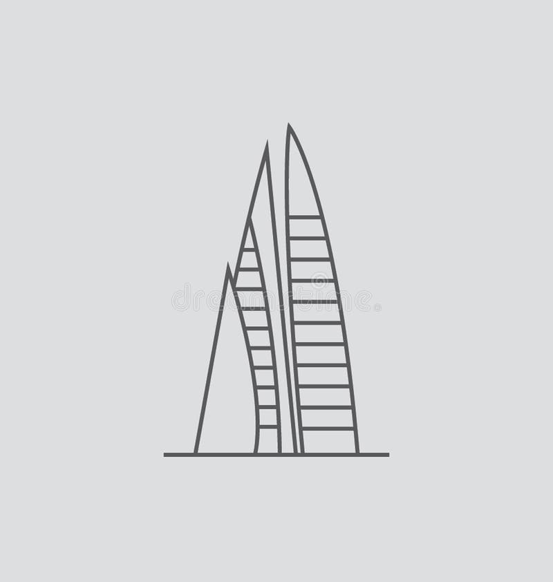 World Trade Center in Bahrain Landmarks Vector Flat Attraction ...
