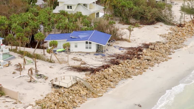 Hurricane Milton Consequences in Manasota Key, Florida. Destroyed House ...