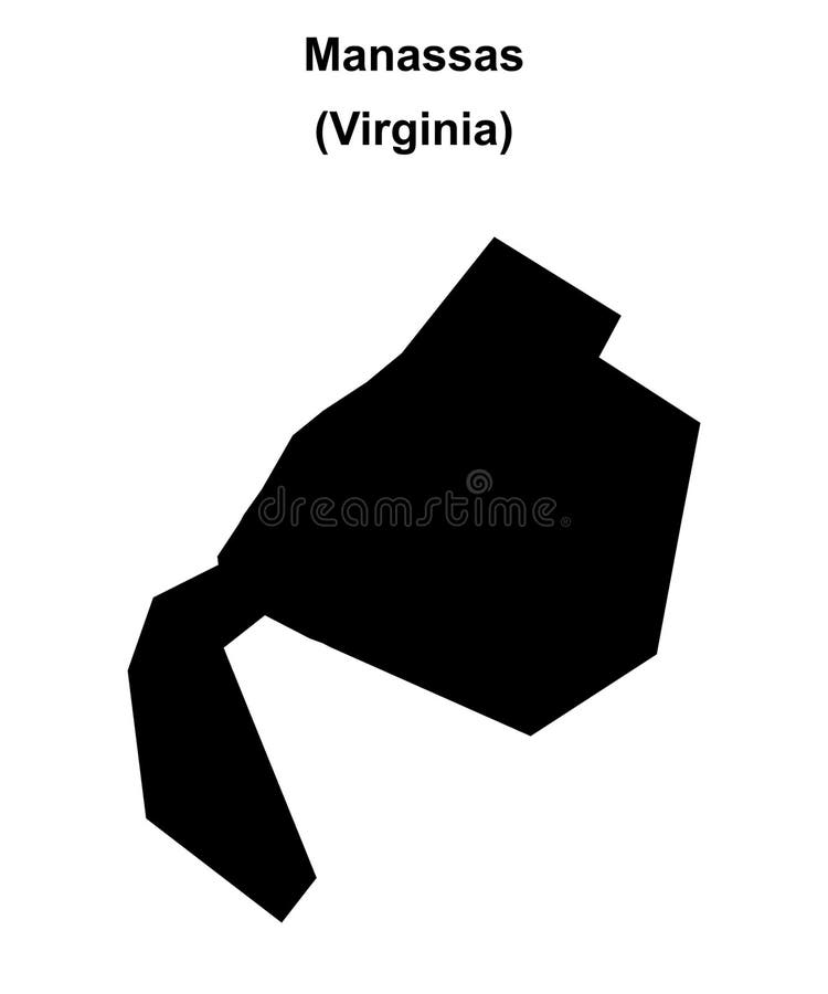 Manassas outline map stock vector. Illustration of design - 361872383