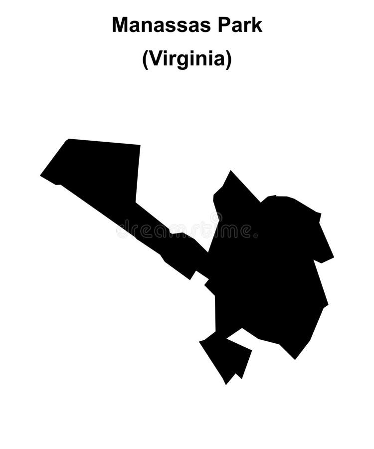 Manassas Park outline map stock vector. Illustration of park - 357617702