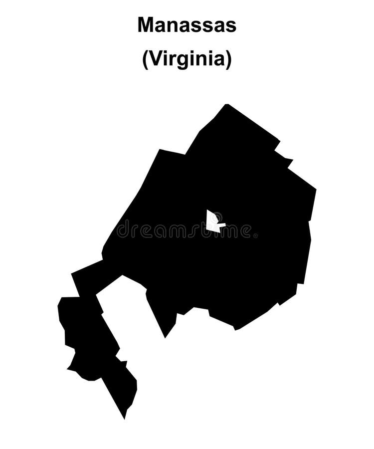 Manassas outline map stock vector. Illustration of vector - 357617726
