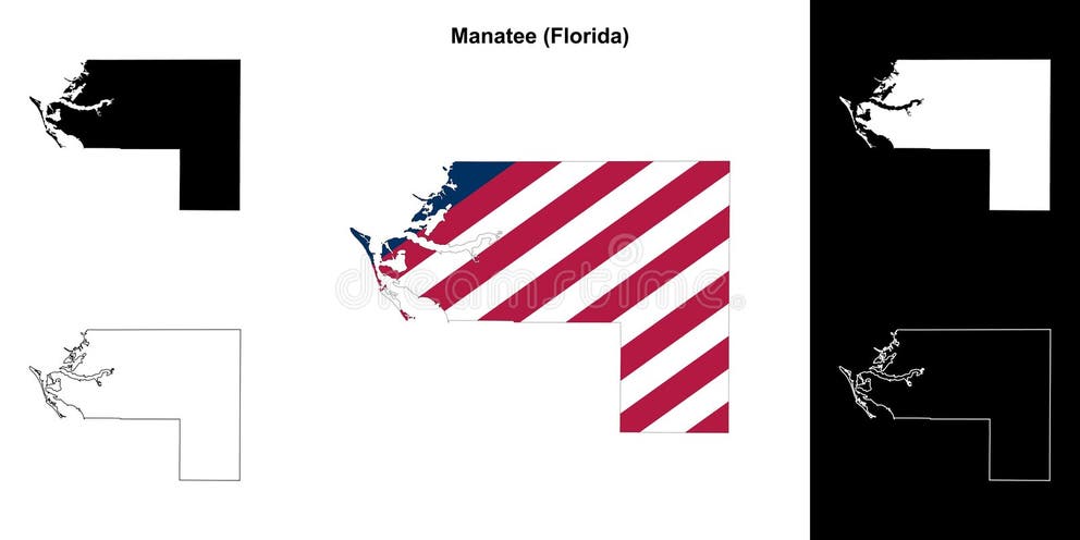 Manatee outline map stock illustration. Illustration of vector - 323866612