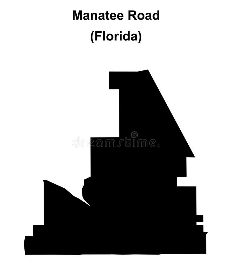 Manatee Road outline map stock vector. Illustration of detailed - 386149952