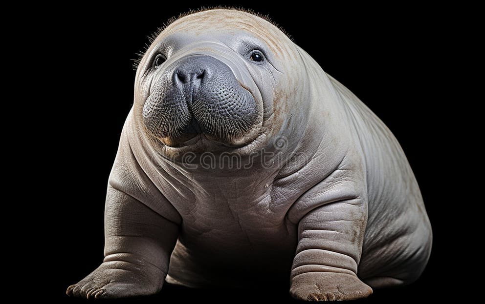 Manatee on a White Background -Generative Ai Stock Illustration ...