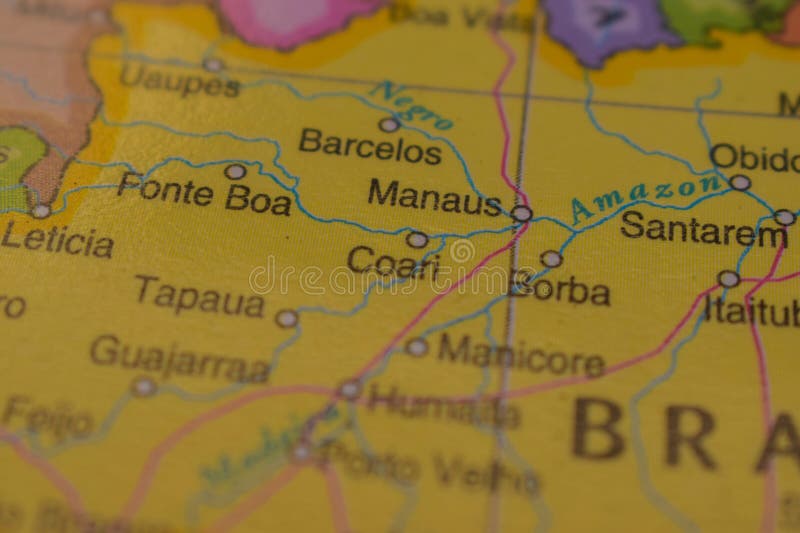 Manaus on the World Map-Geo Political Map Stock Photo - Image of earth ...