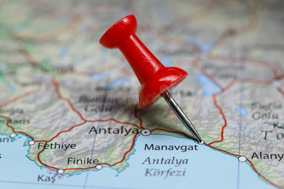 Manavgat, Turkey Pin on Map Stock Photo - Image of macro, explore ...