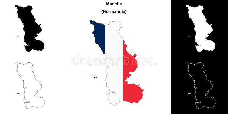 Manche outline map stock vector. Illustration of tourism - 334672436