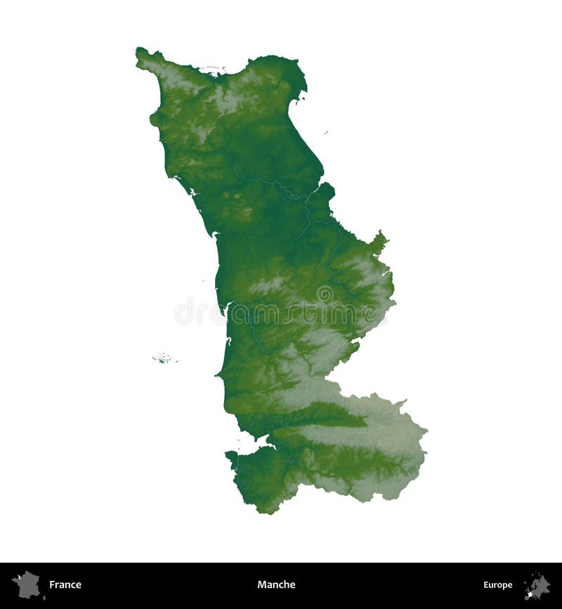 Manche, France, Isolated on White. Physical Stock Illustration ...