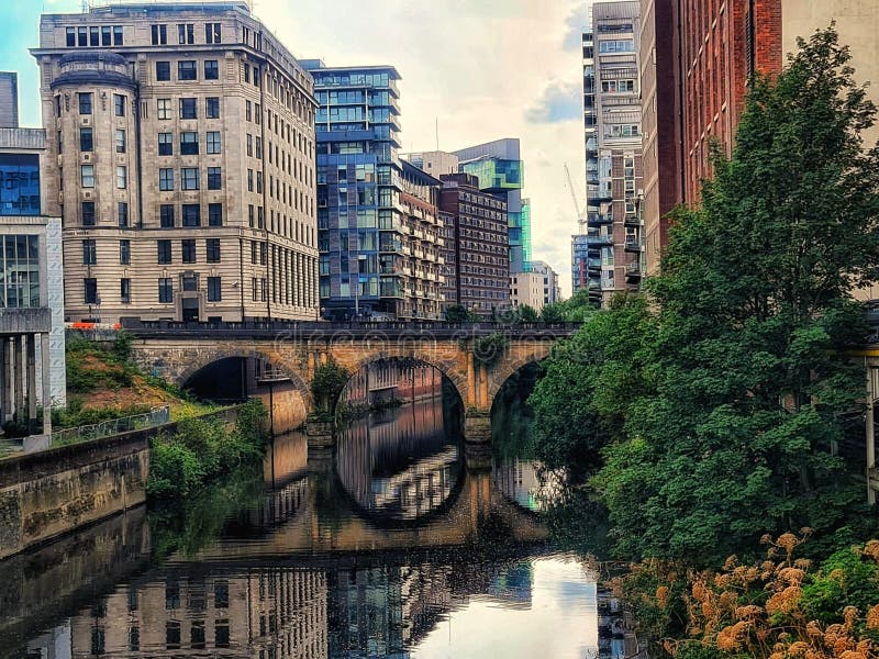 Manchester City bridge stock photo. Image of city, arhitecture - 326911122