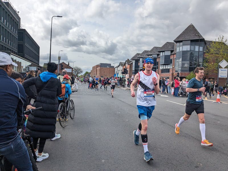 Manchester Marathon 2024 Runners Go Down the A56 Editorial Photo ...