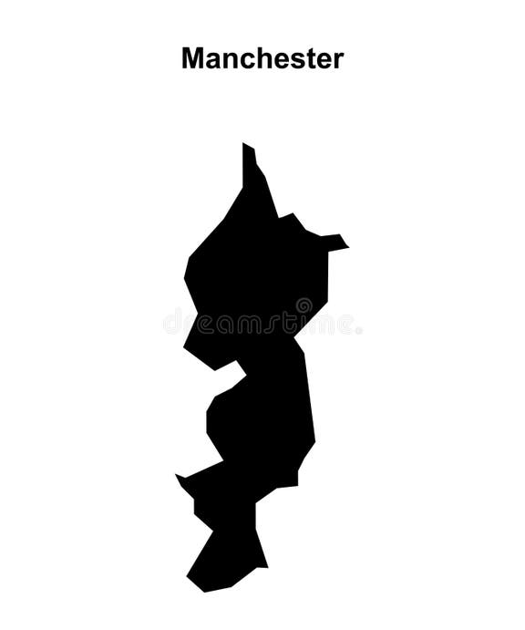 Manchester outline map stock vector. Illustration of contour - 360362857