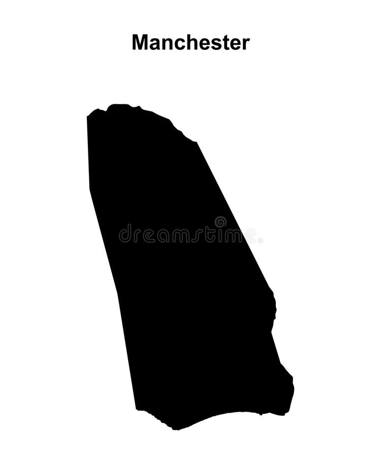 Manchester outline map stock vector. Illustration of parish - 360467080