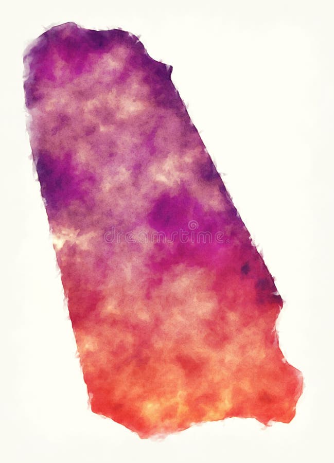 Manchester Parish Watercolor Map of Jamaica Stock Illustration ...