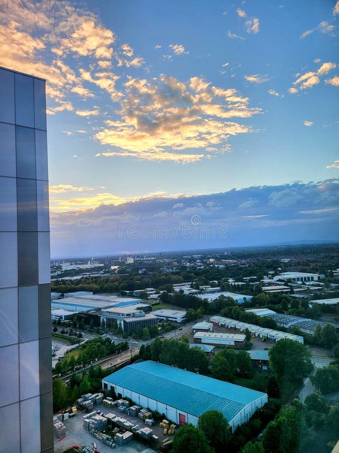 Manchester sky views stock photo. Image of building - 260792644