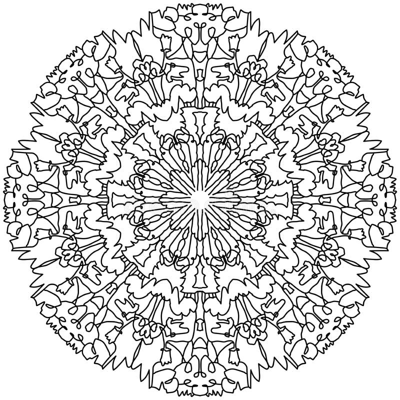 Mandala, Scribble Drawing Doodle, Vector Drawing of Weird Shapes for ...