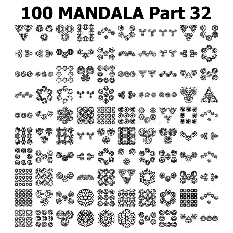 Various Pattern Collections 100 Mandala Pattern Set Doodles Freehand ...