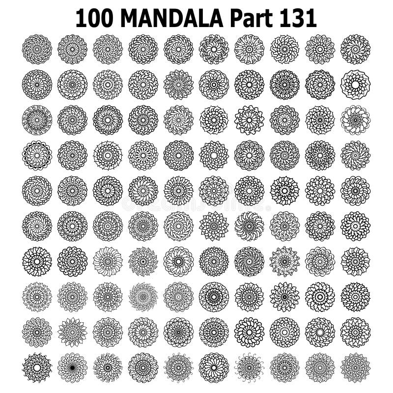 Various Pattern Collections 100 Mandala Pattern Set Doodles Freehand ...