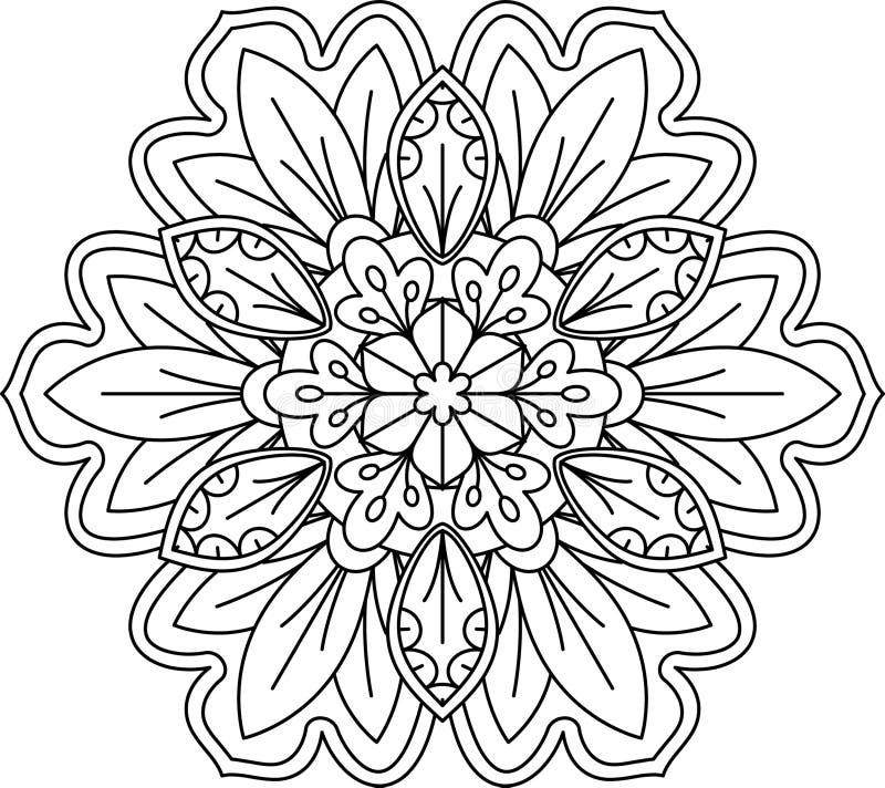 Mandala_19 stock illustration. Illustration of coloringbook - 303248297
