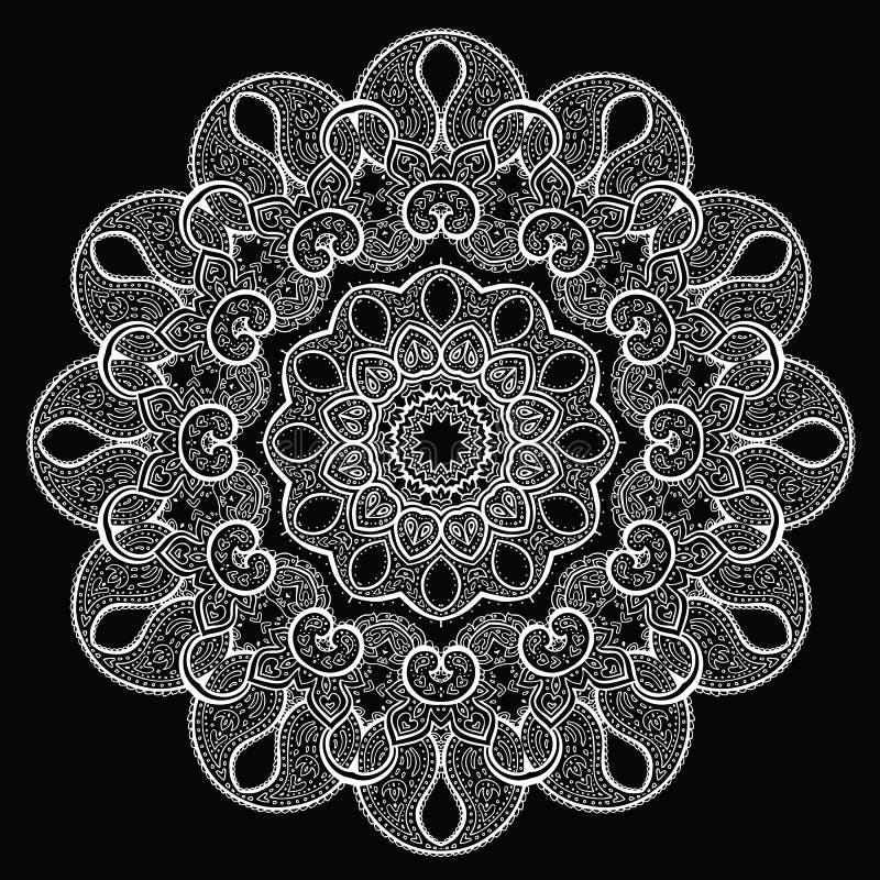 Round Lace Pattern. Mandala. Stock Illustration - Illustration of ...