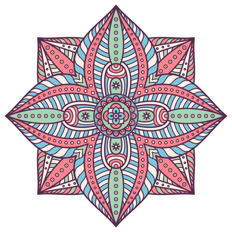 Mandala Rundes Verzierungs-Muster Vektor Abbildung - Illustration von ...