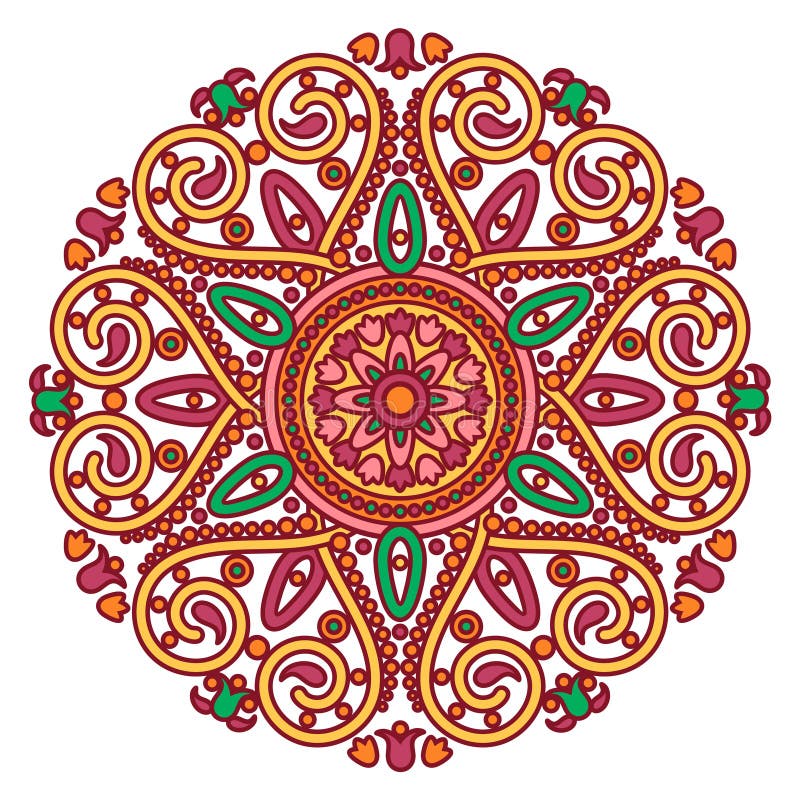 Mandala indiana ilustração do vetor. Ilustração de redondo - 61570262