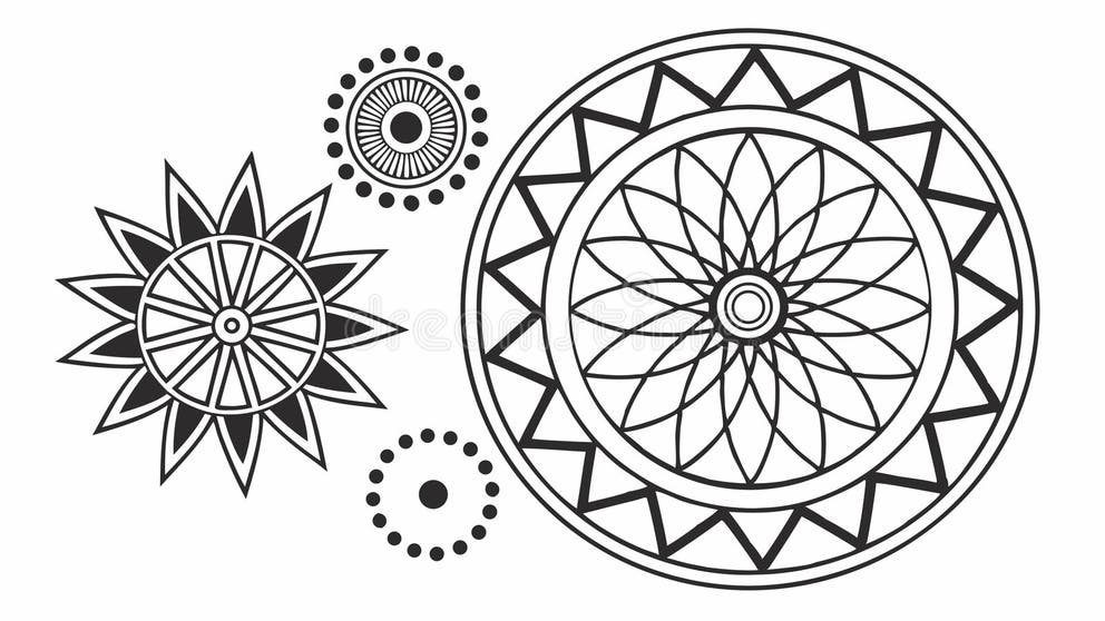 Mandala and Abstract Geometric Elements Pattern, Vector Design Generative AI Stock Illustration ...