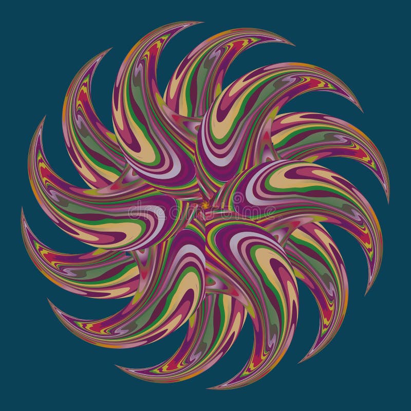 Mandala. Abstract Liquid Spiral Paint Design Element Stock Vector ...