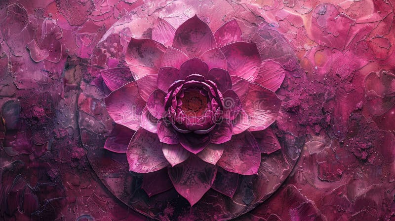 Mandala Art, Complex Mandala Design on Textured Magenta Surface ...