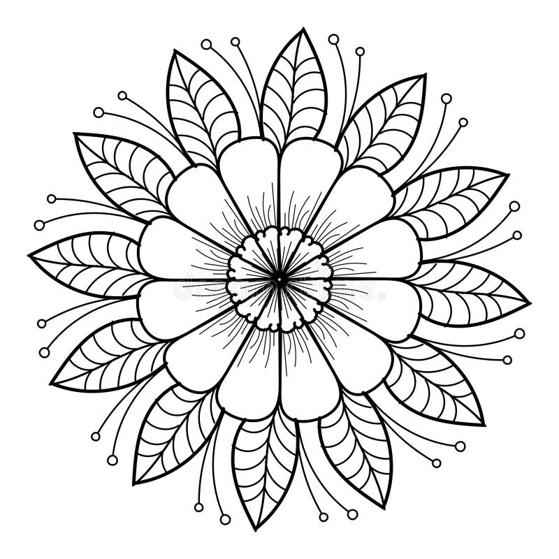 Mandala Art Design in Circle. Simple Mandala Design Stock Vector ...