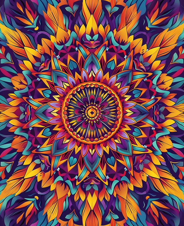 The Mandala Art is Dynamic, Adorned with Bold Patterns, Creating a ...
