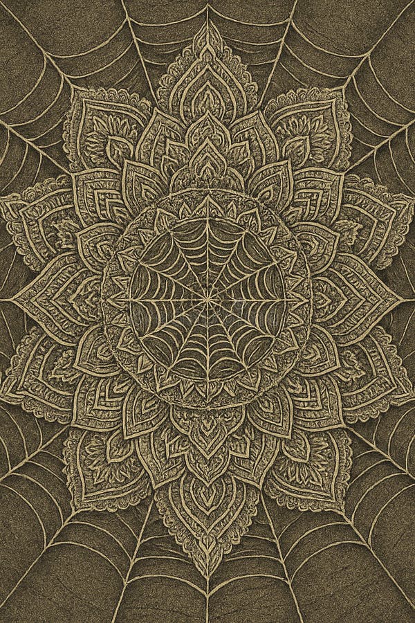 Mandala Art Style Spider Web with Intricate Symmetrical Patterns Stock ...