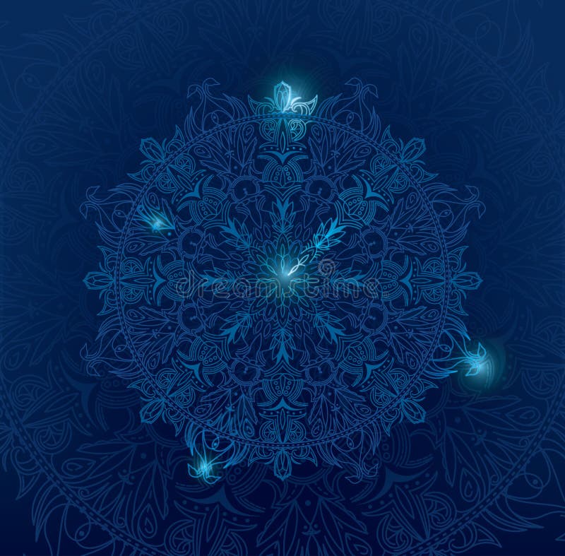 Mandala azul stock de ilustración. Ilustración de meditar - 1977791