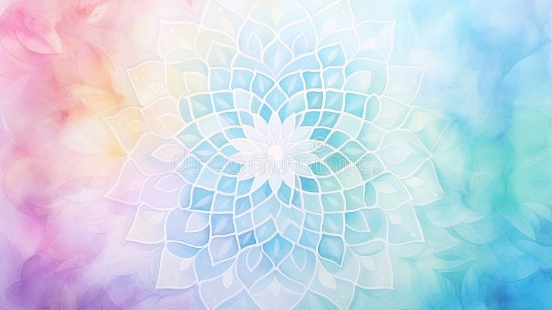 Mandala Background Watercolour in Pastel Light Colour Stock Photo ...
