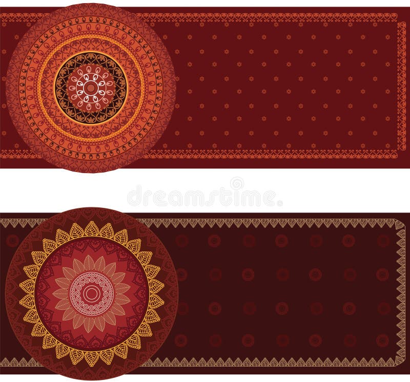 Colourful Mandala Banner with Border Stock Vector - Illustration of ...