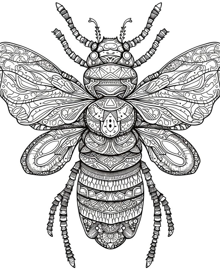 Insect Mandala Coloring Stock Illustrations – 735 Insect Mandala ...