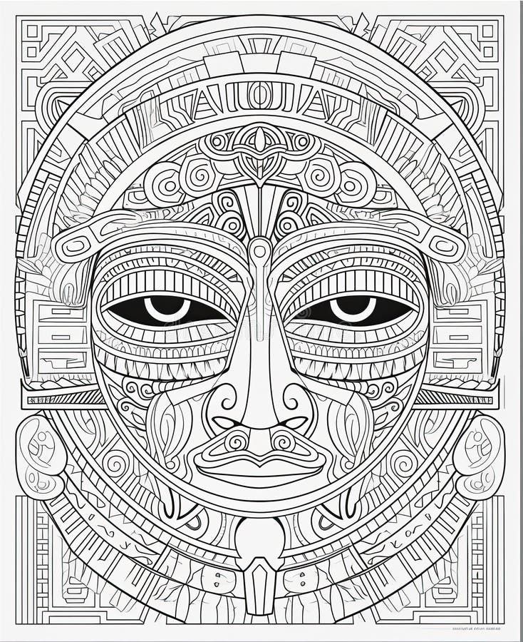 Mandala, Black and White Illustration for Coloring Animals, Jaguar ...