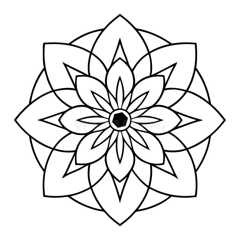 Mandala Black and White Image for Illustration Stock Vector ...