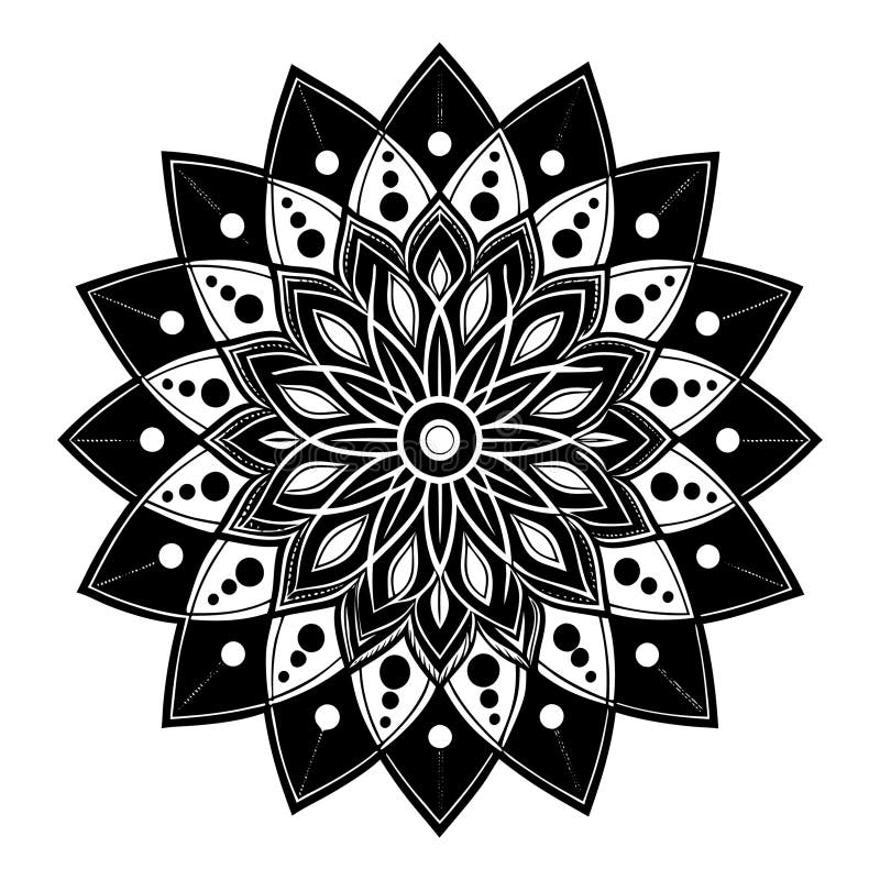 Mandala Black and White Image for Illustration Stock Vector ...