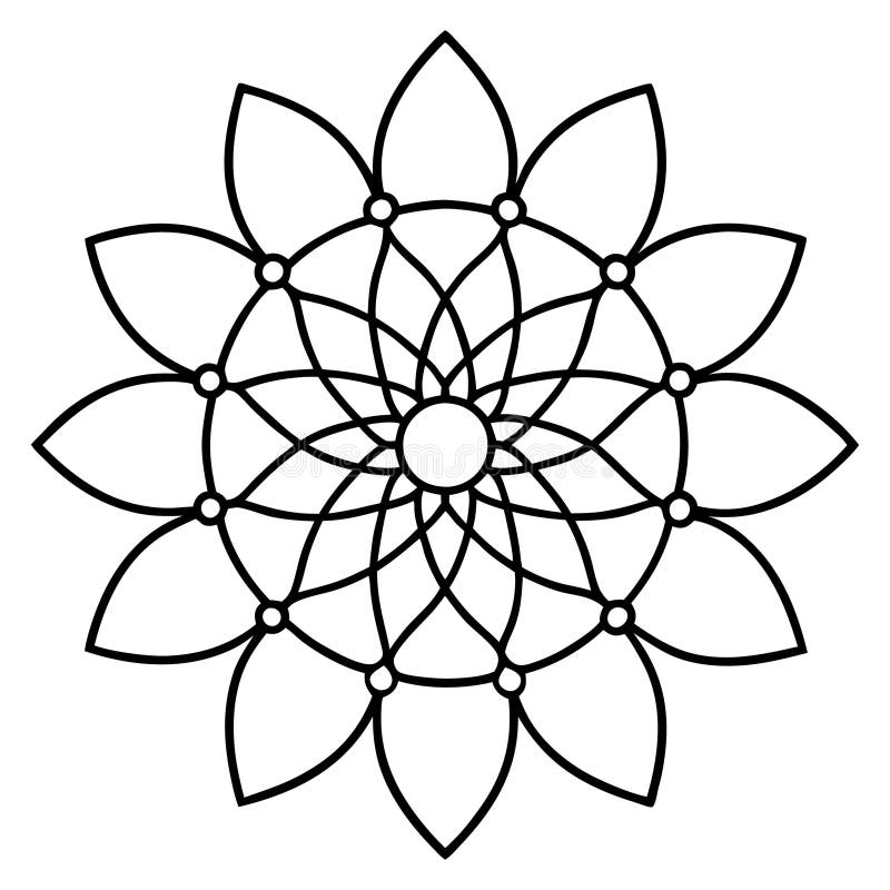 Mandala Black and White Image for Illustration Stock Vector ...