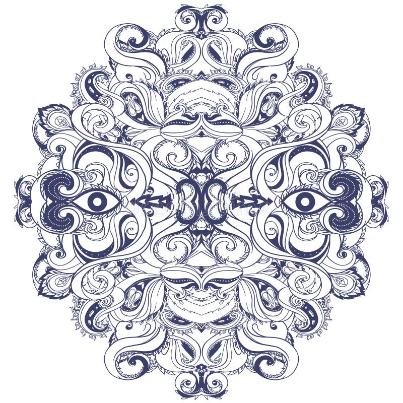 Mandala: Circle Pattern, Ornamental Round Lace Stock Illustration ...