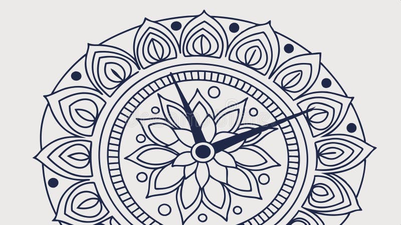 Mandala Clock Design, Decorative and Timekeeping Element Vector Design ...