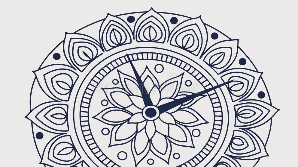 Mandala Clock Design, Decorative and Timekeeping Element Vector Design ...