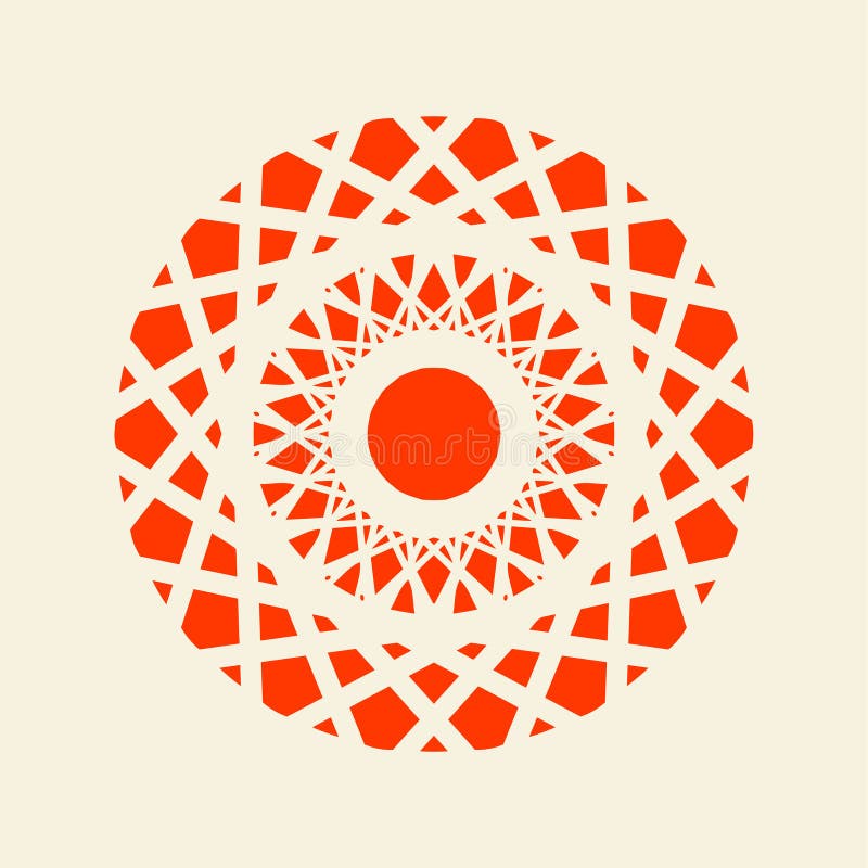 Mandala of Color Dark Orange with a Pastel Background Vector ...