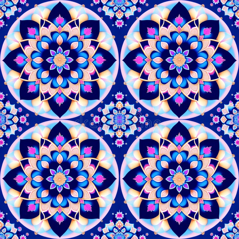 Mandala. Colorful Mandala Pattern Colored Seamless Background Stock ...