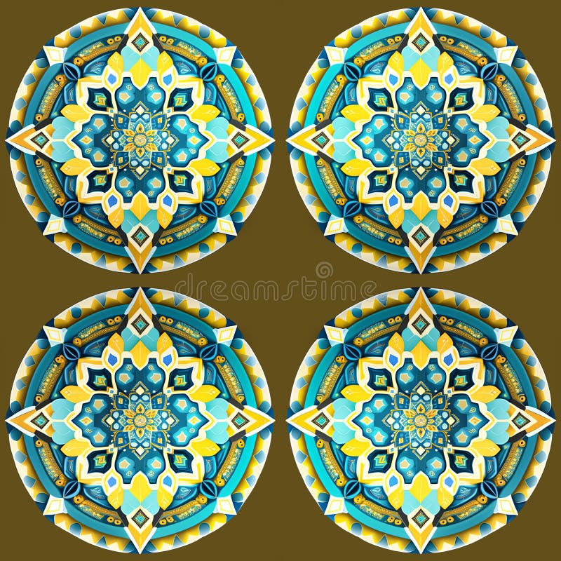 Mandala. Colorful Mandala Pattern Colored Seamless Background Stock ...
