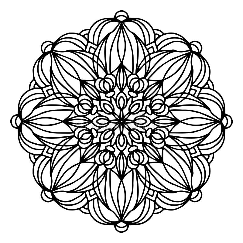 Mandala Coloring Page Doodle Stock Vector - Illustration of white ...