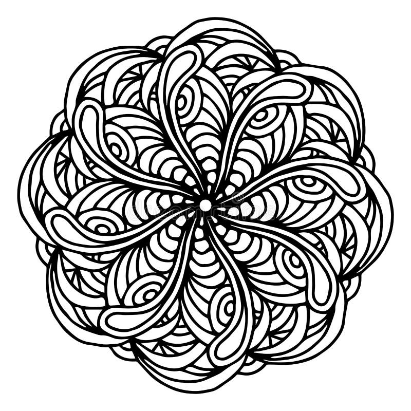 Mandala Coloring Page Doodle Stock Vector - Illustration of isolated ...