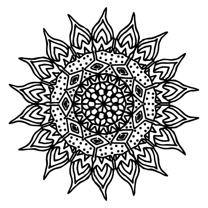 Mandala Coloring Page Doodle Stock Vector - Illustration of colouring ...
