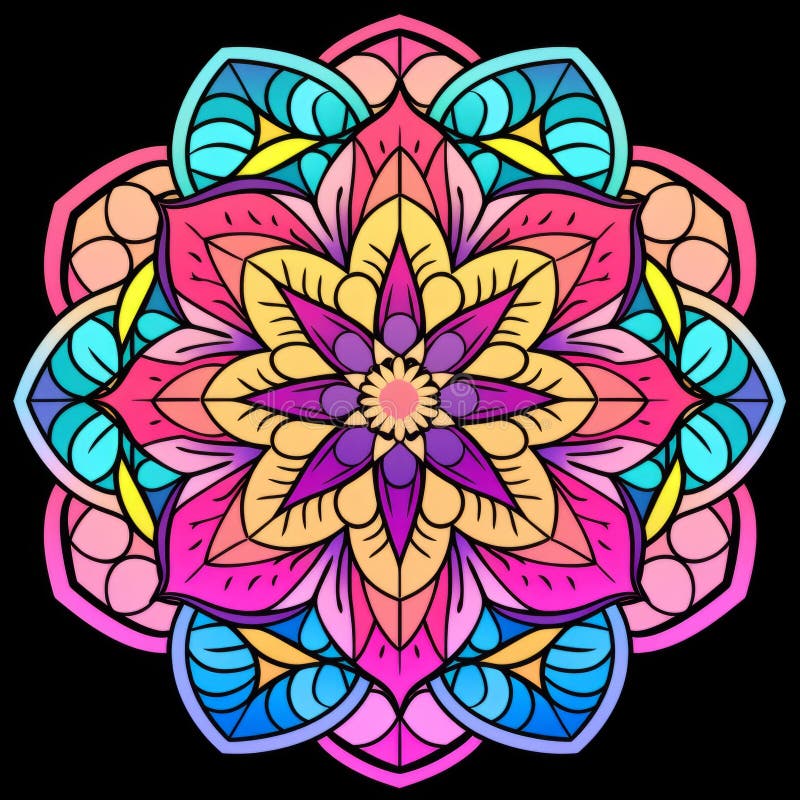 Vibrant Spectrum Floral Coloring Book Design with Celestialpunk ...