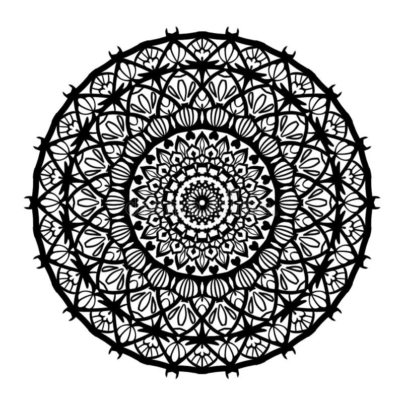 Mandala Design for a Coloring Book Stock Illustration - Illustration of ...